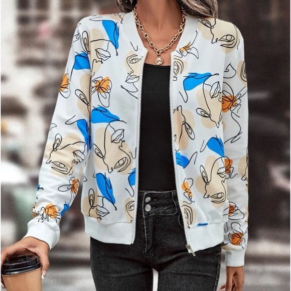 Jackets & Coats | New Graphic Bomber Jacket Large | Poshmark
